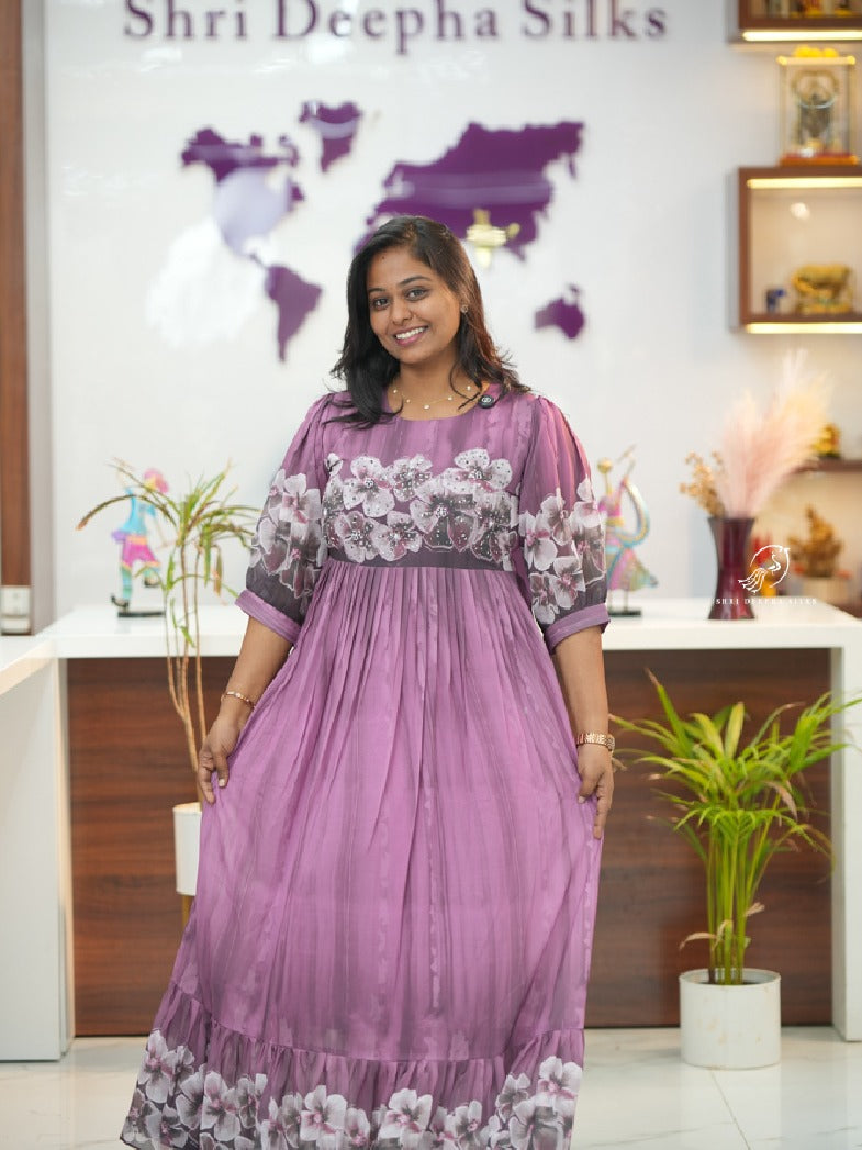 Violet Puff Maxi Premium Maxi – Shri Deepha Silks